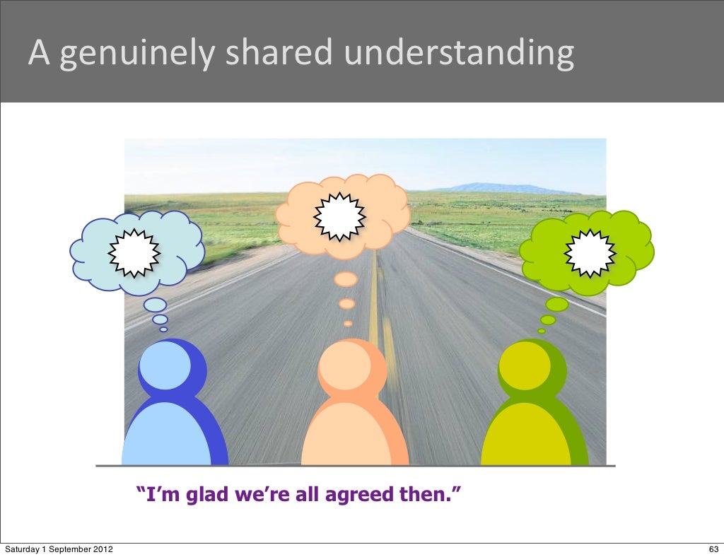 A genuinely shared understanding “I’m