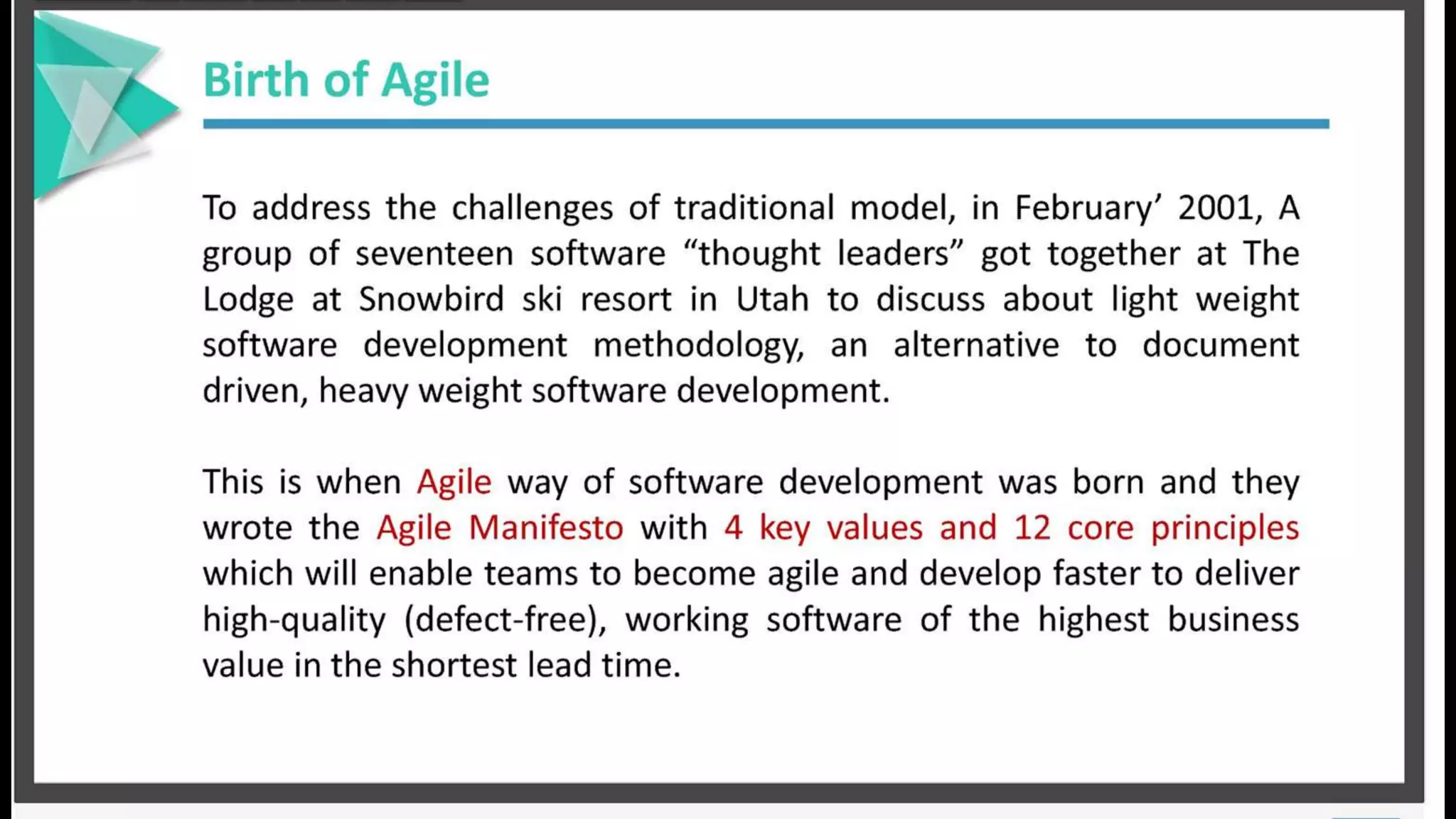 Agile way of working, manifesto, frame works, roles, way of working ...
