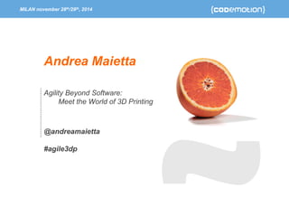 Agility Beyond Software - meet the world of 3D printing | PPT
