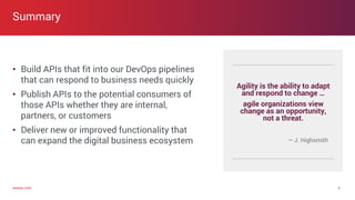 Agility in minutes with APIs and Microservices | PPT