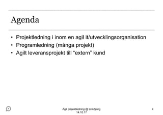 Projektledning i agila organisationer | PPT