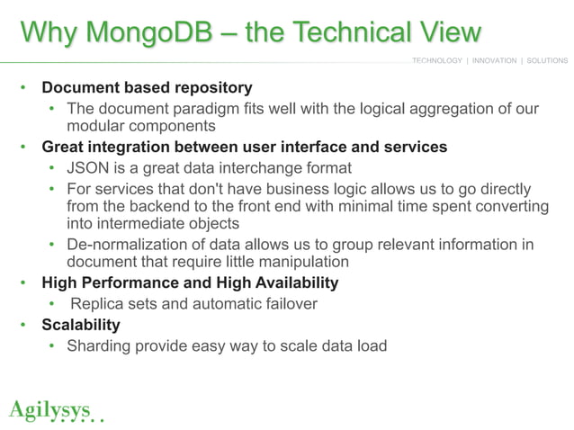 MongoDB at Agilysys: A Case Study | PPTX