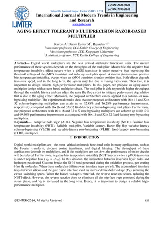 AGING EFFECT TOLERANT MULTIPRECISION RAZOR-BASED MULTIPLIER | PDF