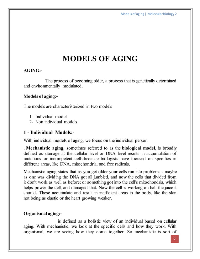 Aging and model of aging | PDF
