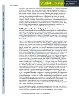 Aging And Self-Regulated Language Processing | PDF