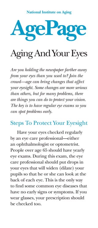Global Medical Cures™ | Aging and your Eyes | PDF | Eye and Vision Conditions | Diseases and ...