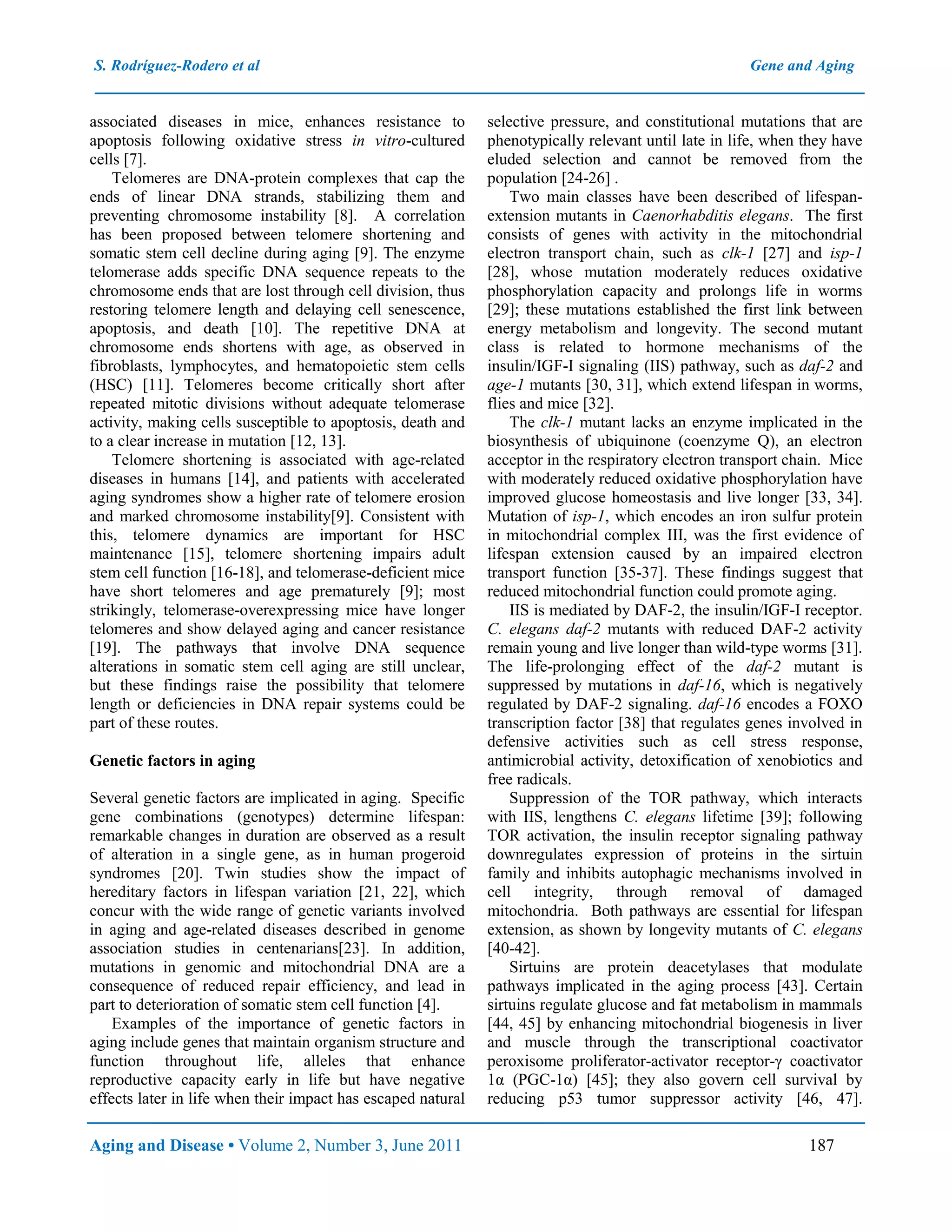 Aging genetics and aging | PDF | Genetics | Science