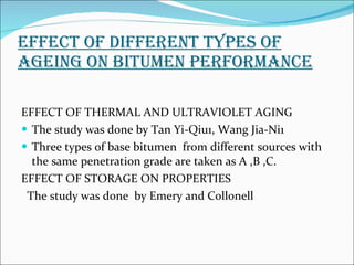 Aging of bitumen | PPT