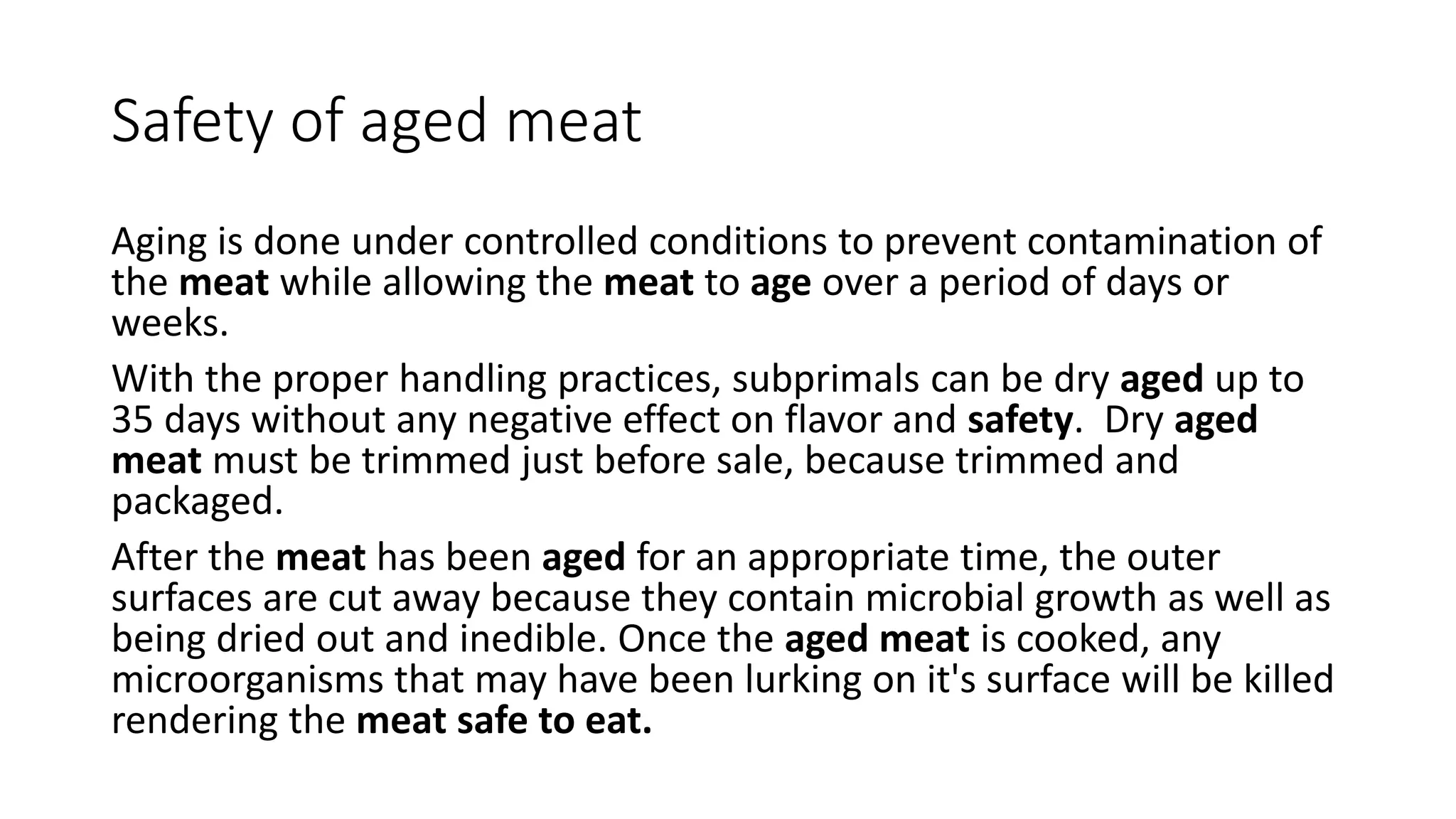 Aging of meat | PPTX