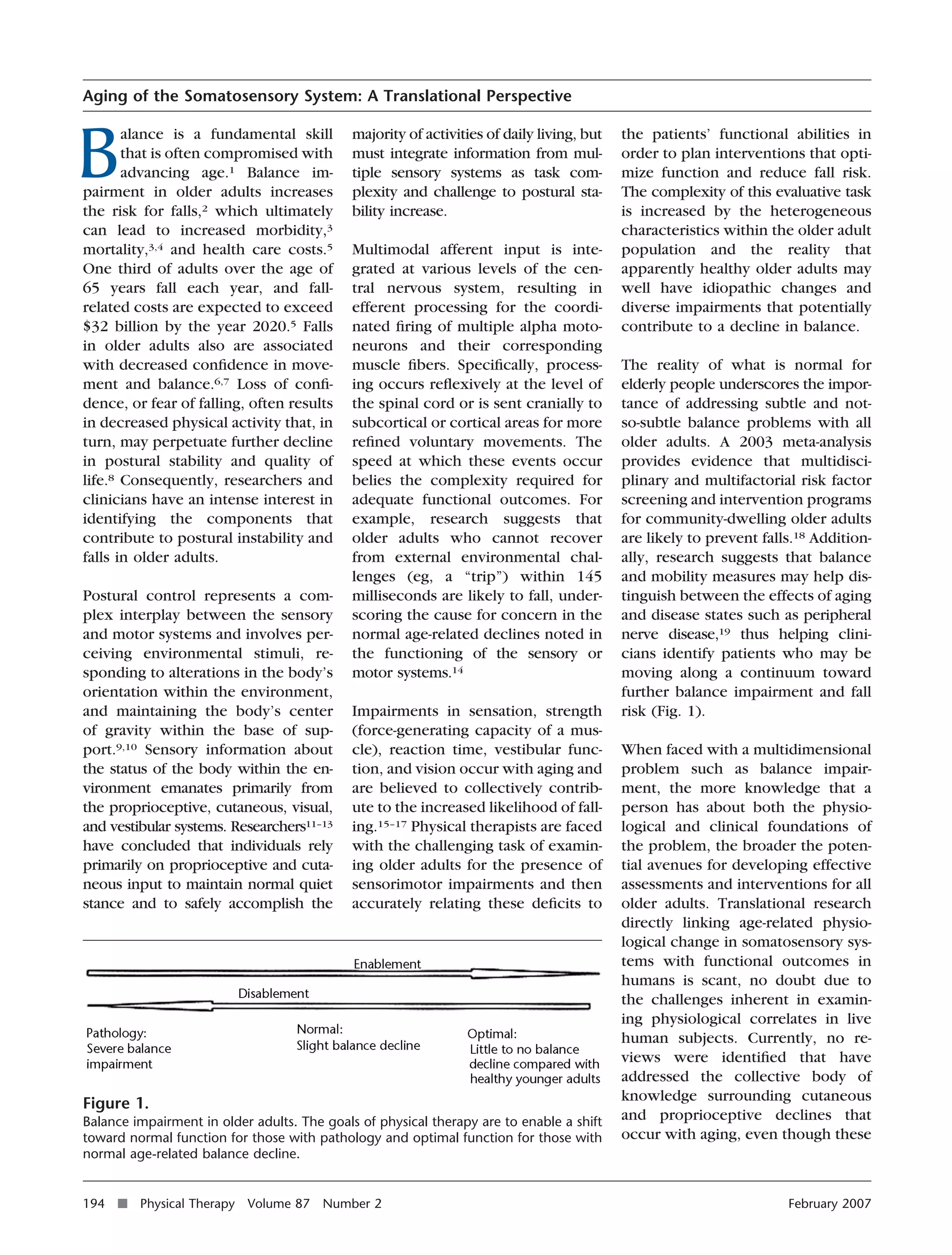 Aging of the somatosensory system. a translational perspective | PDF