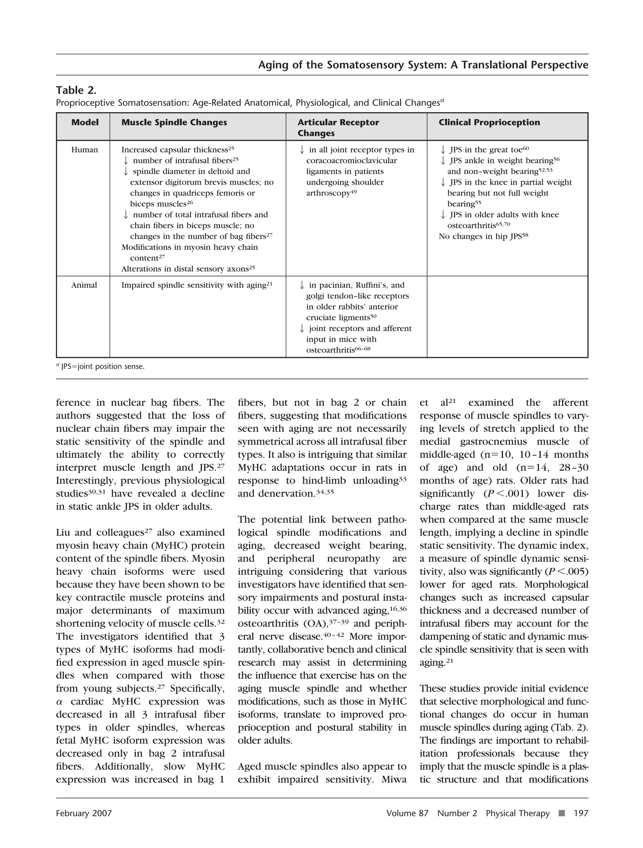Aging of the somatosensory system. a translational perspective | PDF