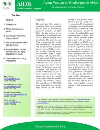 Aging population challenges in africa distribution | PDF