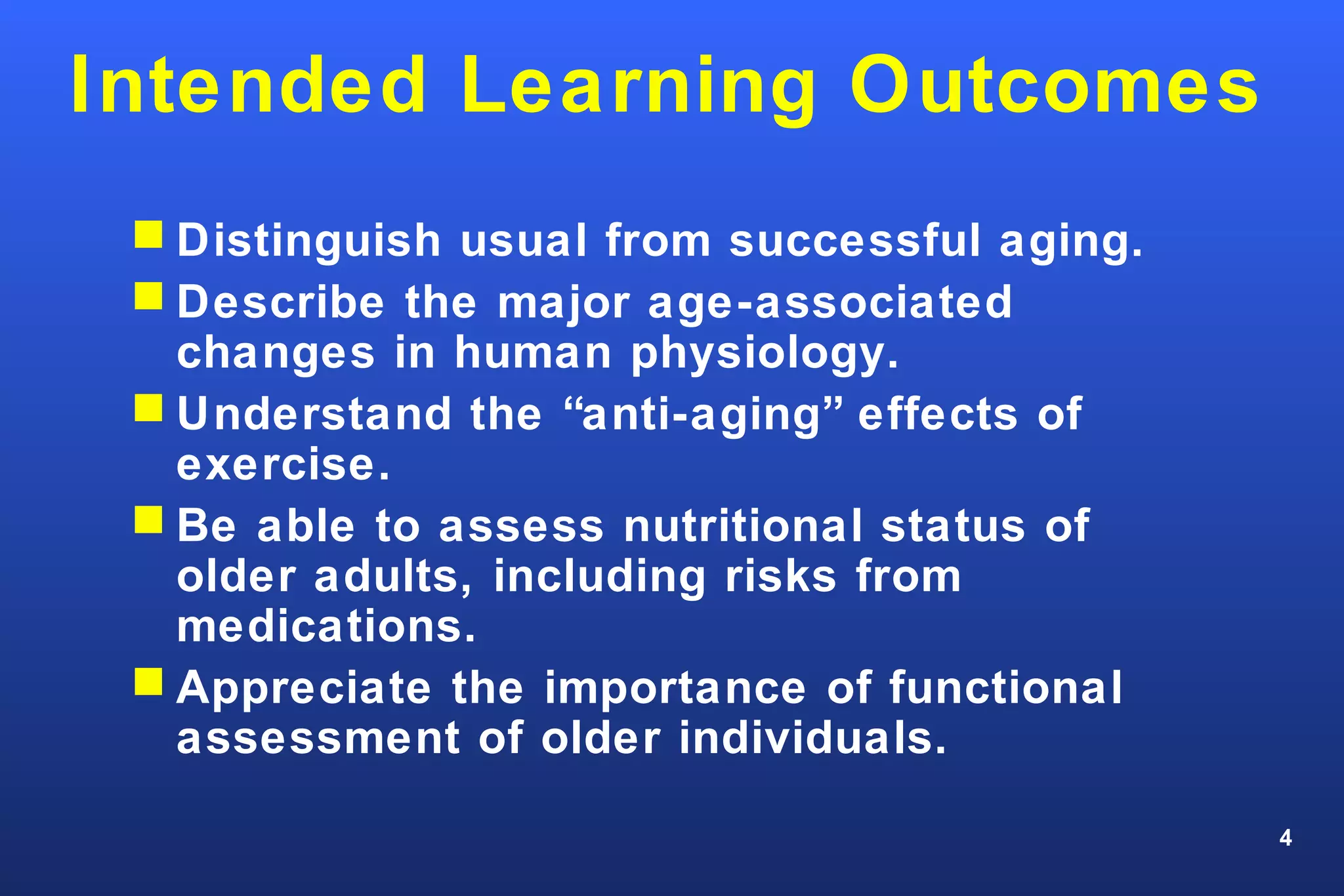 Physiology of Aging - Dr Williams | PPT