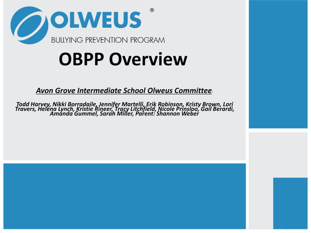 Agi olweus overview | PPTX | Professional School | Postgraduate Education