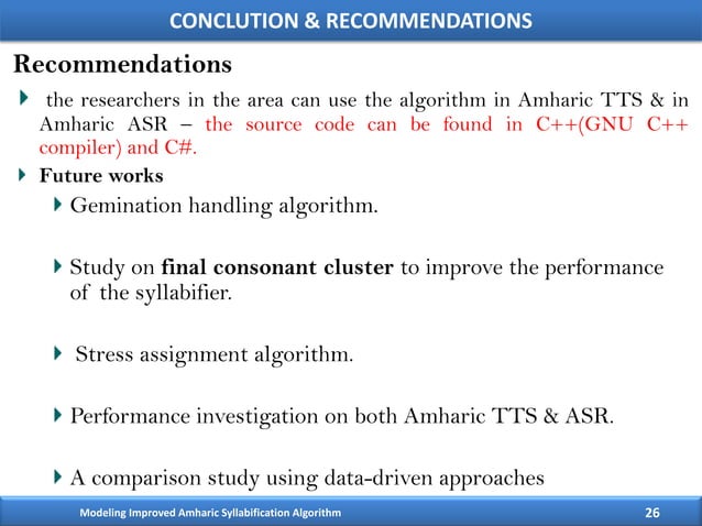 Modeling Improved Syllabification Algorithm for Amharic | PPTX | Technology & Computing