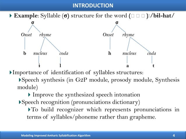 Modeling Improved Syllabification Algorithm for Amharic | PPTX | Technology & Computing