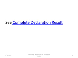 Ge'ez Verbs Morphology and Declaration Model | PDF
