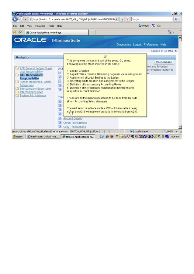 AGIS Setup White Paper from Oracle with Screen Shots and Explanation. | PDF