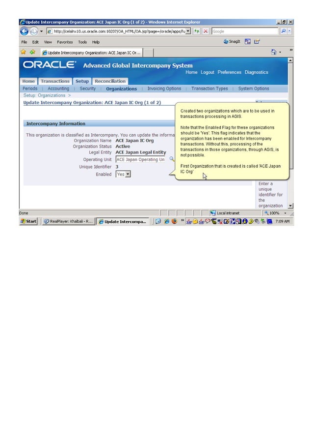 AGIS Setup White Paper from Oracle with Screen Shots and Explanation. | PDF