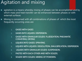 Agitaion and mixing | PPTX