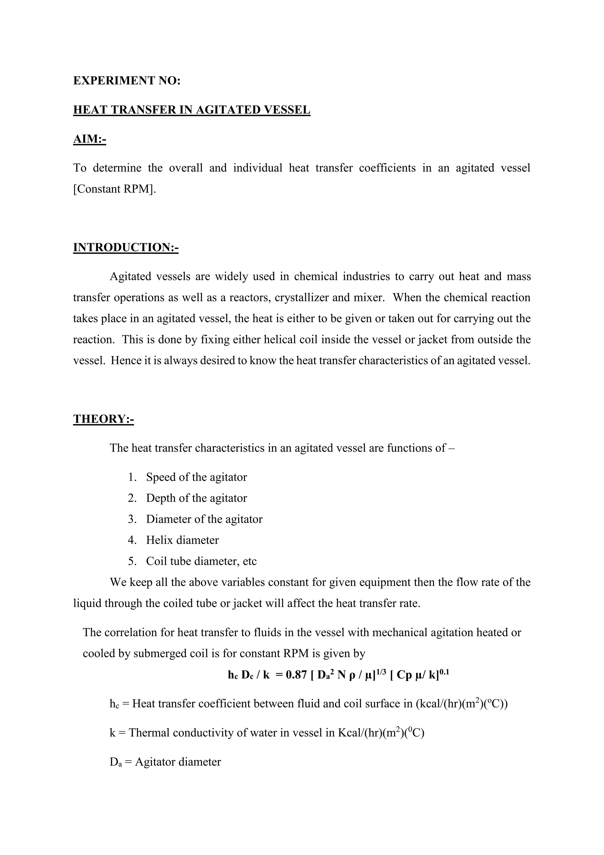 Agitated Vessel | DOCX