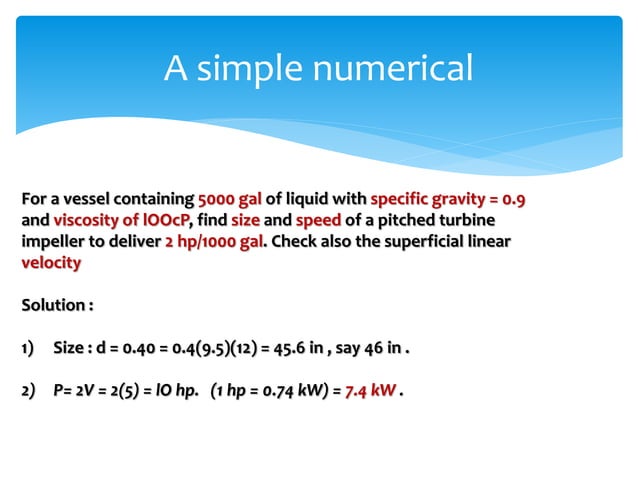 Agitated vessel Design | PPTX | Chemistry | Science