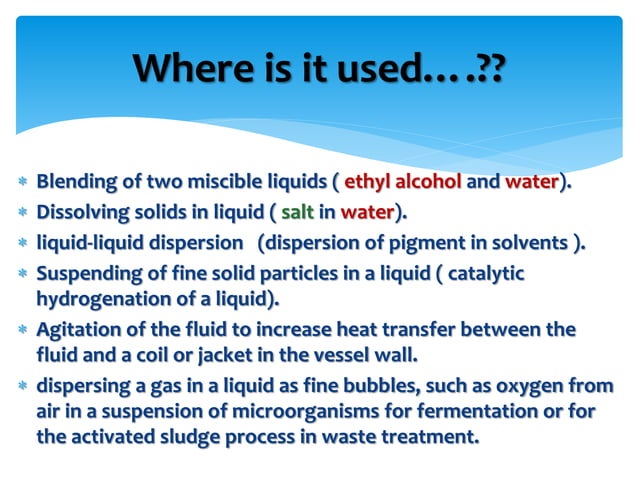 Agitated vessel Design | PPTX | Chemistry | Science