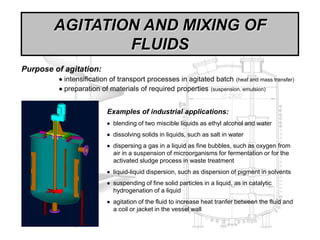 AGITATION & MIXING OF FLUIDS . Pdf. | PDF