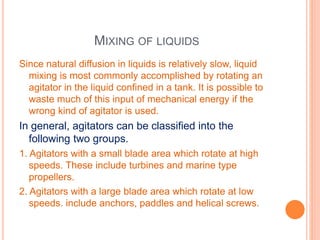 Agitation & mixing presentation, group d | PPTX