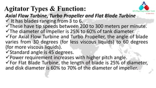 Agitator types, application & function, No. of agitator calculation | PPTX