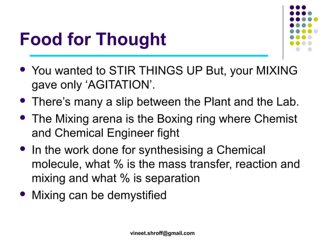Agitator design and selection | PPT