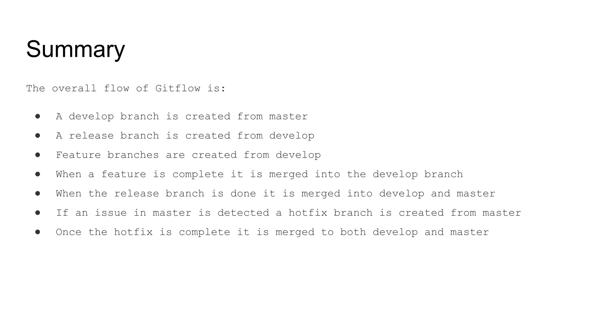A Git Workflow Model Or Branching Strategy Ppt