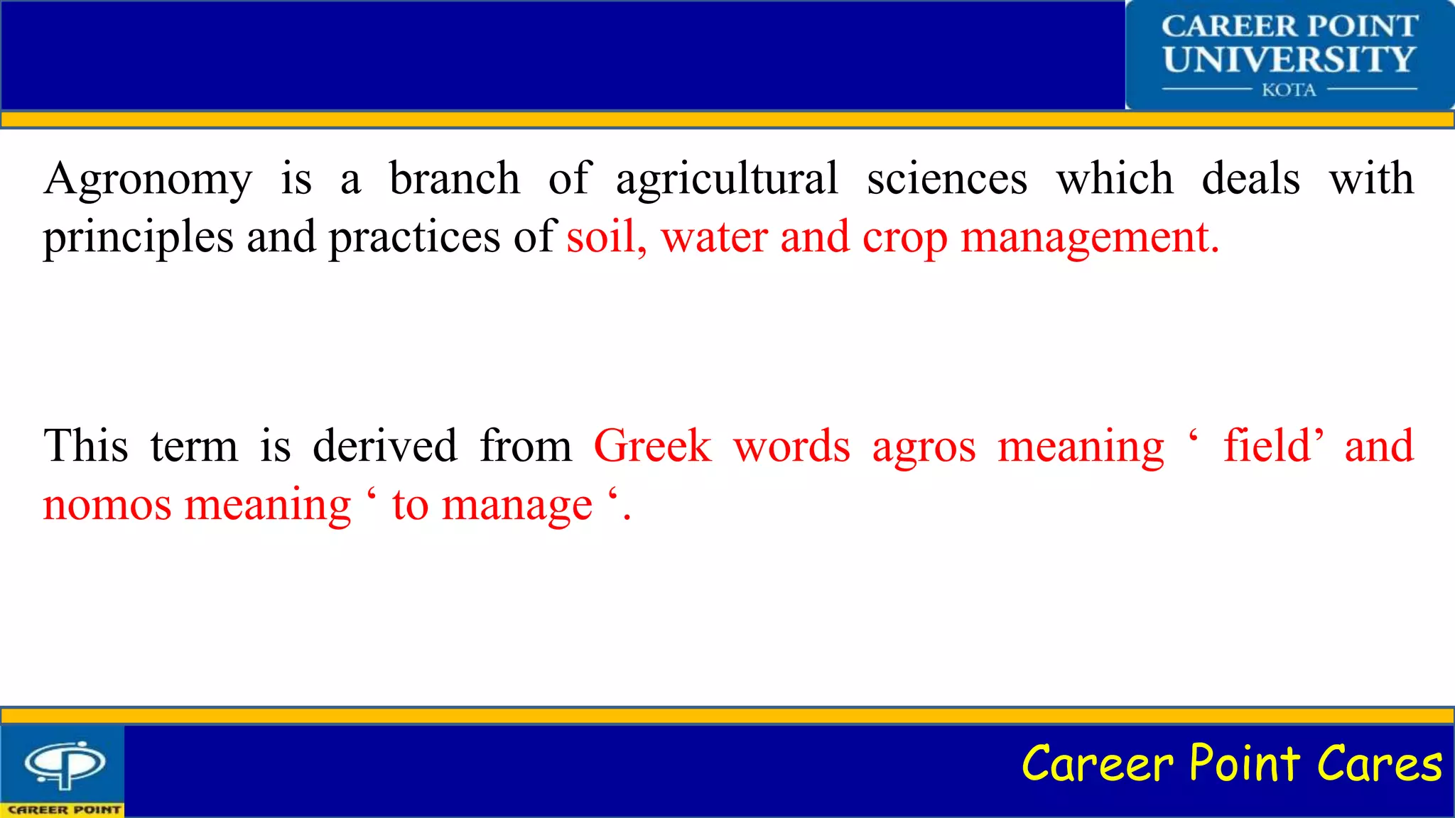 Agronomy Basic | PPTX