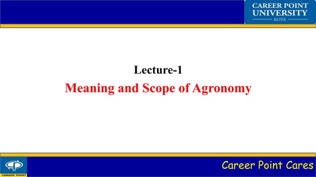Agronomy Basic | PPTX