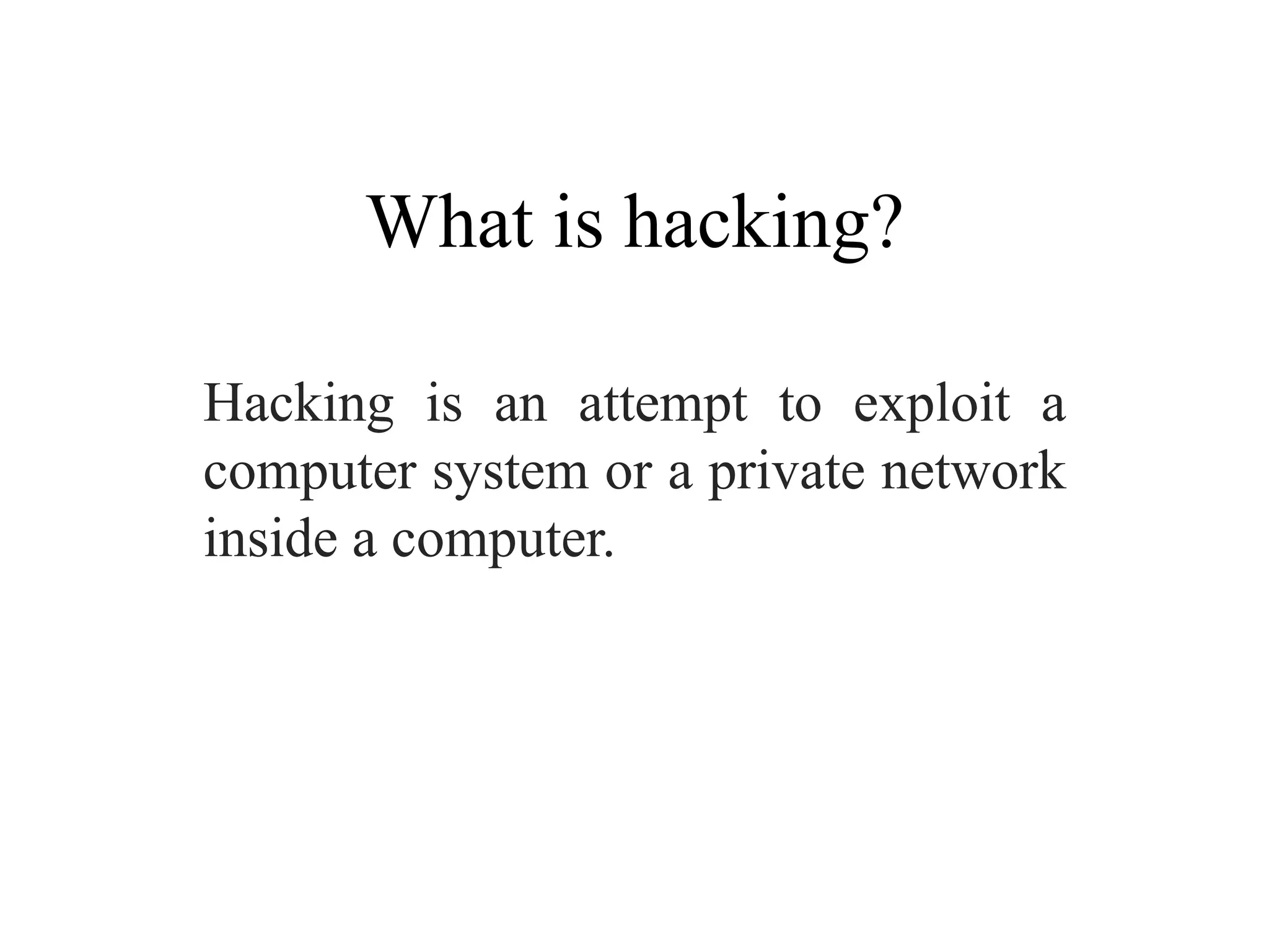 Overview about hacking | PPT
