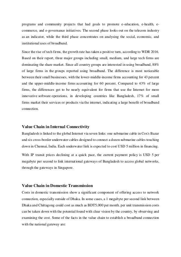 A Glance at the Broadband Value Chain Industry in Bangladesh in 2022 | PDF