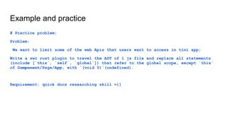A glance at the Rust SWC | PPT