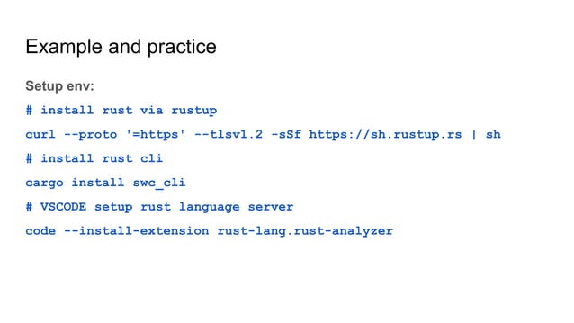 A glance at the Rust SWC | PPT
