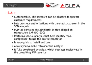 AGLEA SAP Security Analyzer SoD Remediation SoX authorization | PPT ...