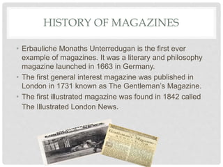 A glimpse into magazines | PPT