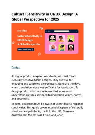 Cultural Sensitivity in UI/UX Design: A Global Perspective for 2025 | DOCX