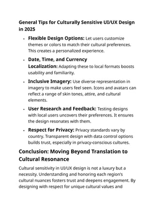 Cultural Sensitivity in UI/UX Design: A Global Perspective for 2025 | PDF