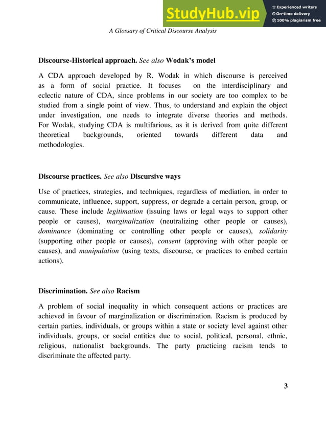 A Glossary Of Critical Discourse Analysis | PDF