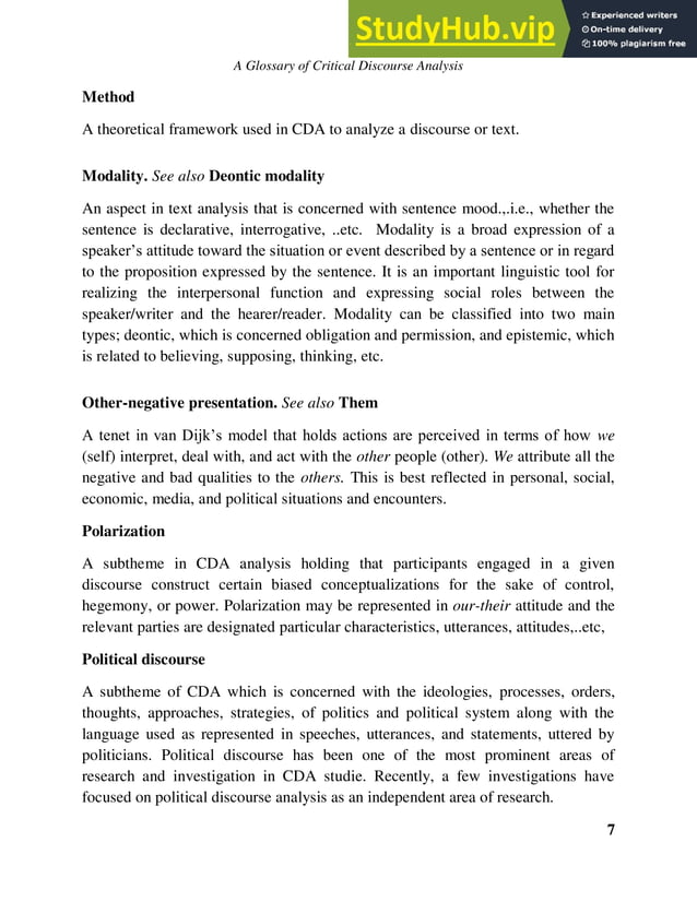 A Glossary Of Critical Discourse Analysis | PDF