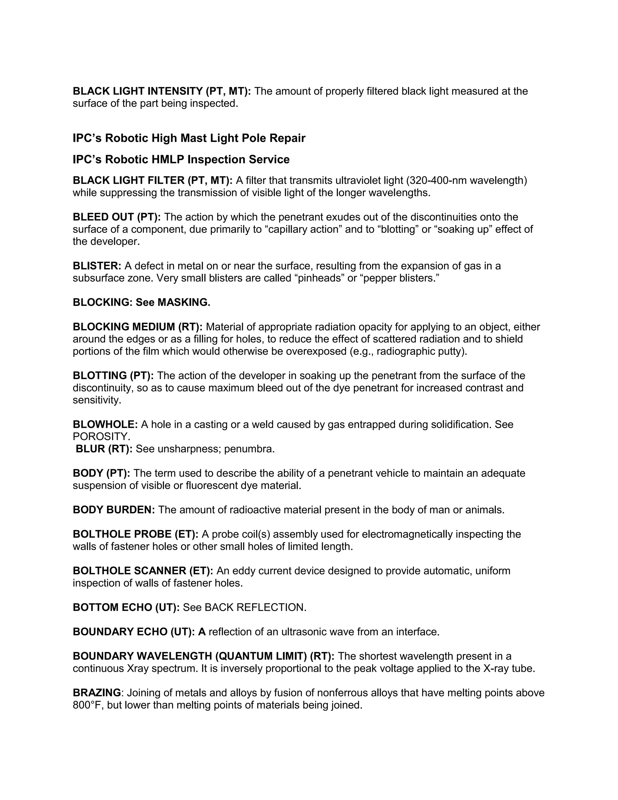 A glossary of nondestructive testing terminology | PDF