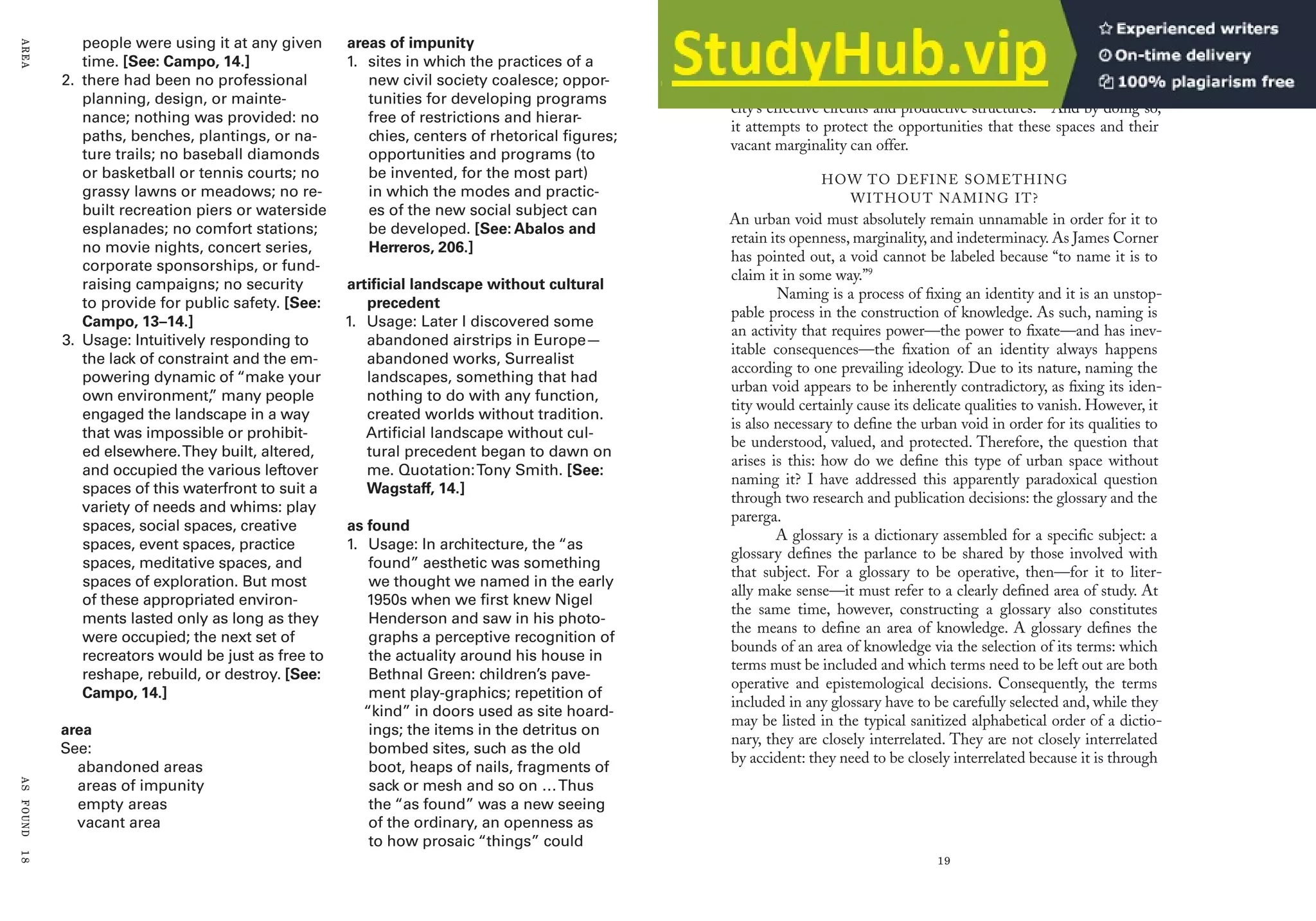 A Glossary Of Urban Voids | PDF