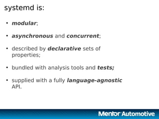 Automotive Grade Linux and systemd | PDF