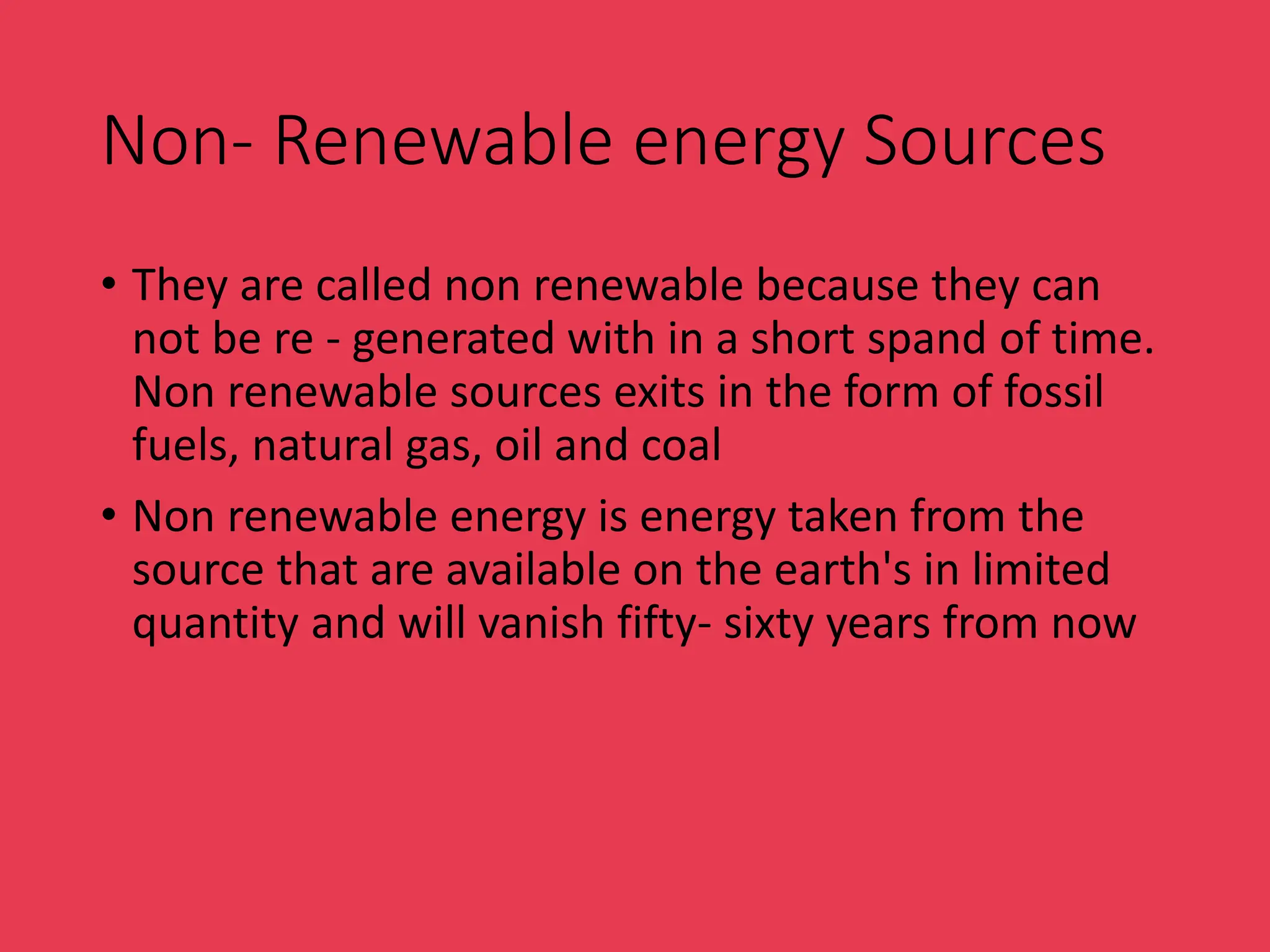 Energy resources Growing energy needs Renewable and non renewable ...