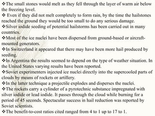 Modification of weather hazards: weather modification for agriculture ...