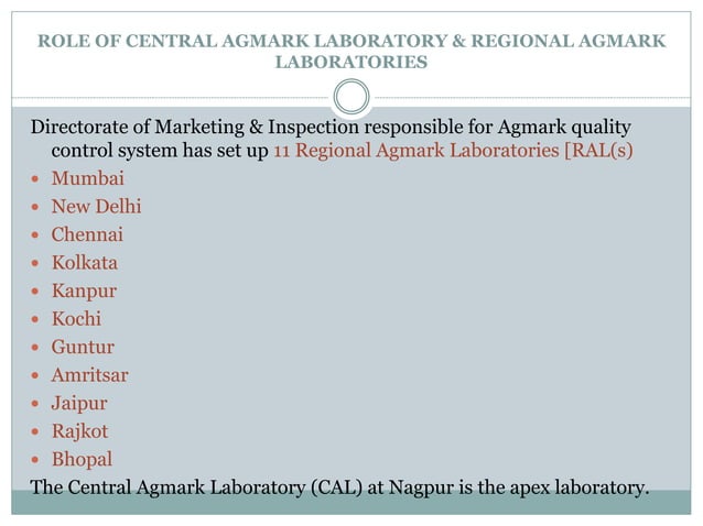 Agmark | PPTX | Agriculture | Industries